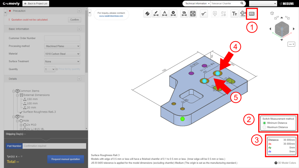 Measuring 3D models – meviy USA Instruction Manuals