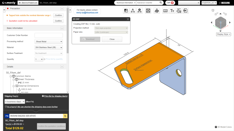 Download 2D DXF File – meviy Instruction Manuals